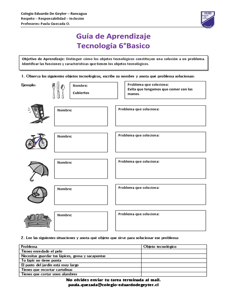 Guía de Aprendizaje Tecnologia 3ro | PDF | Aprendizaje