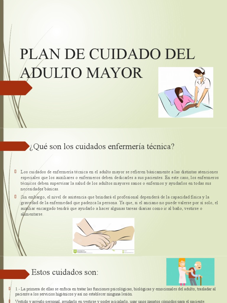 Plan de Cuidado Del Adulto Mayor | Descargar gratis PDF | Enfermería | Adultos