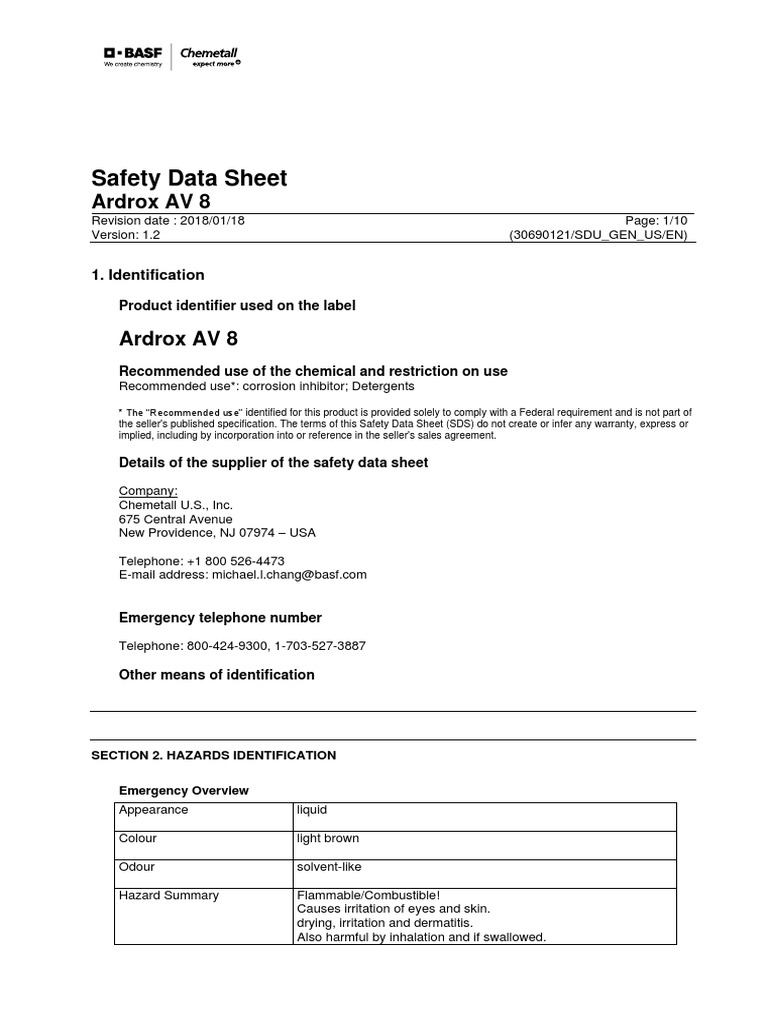 Piper 89500 800 Dinitrol Av8 S B S 962 977 | PDF | Toxicity | Personal ...