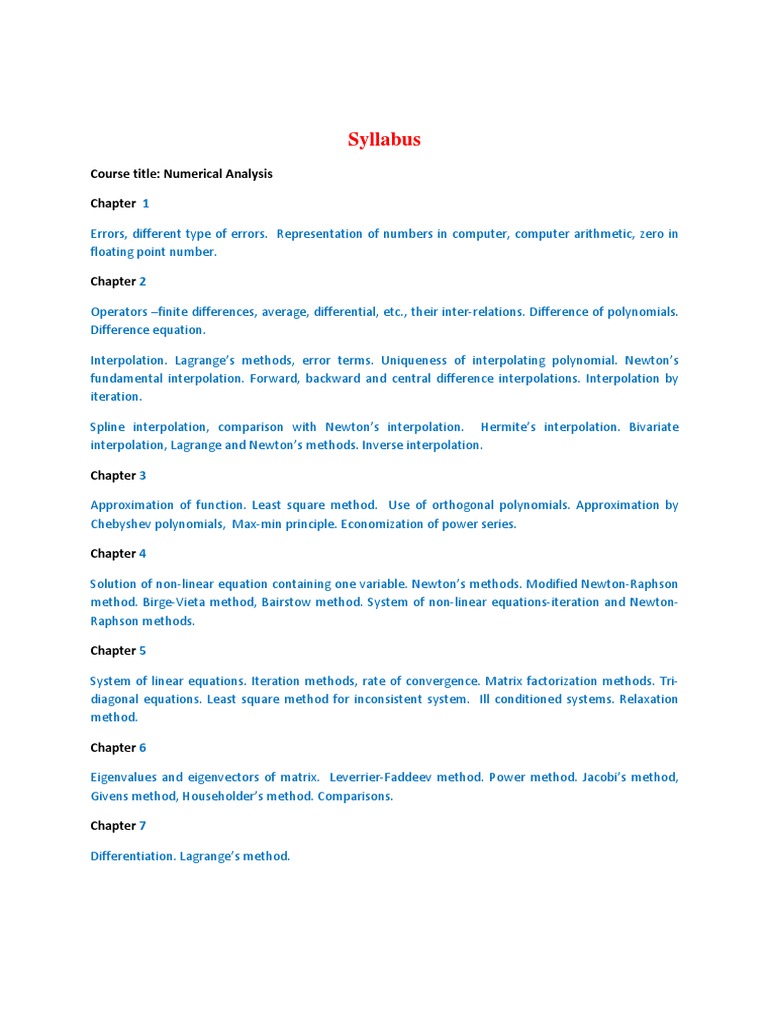 Mathematics PG Numerical Analysis | PDF | Interpolation | Numerical Analysis
