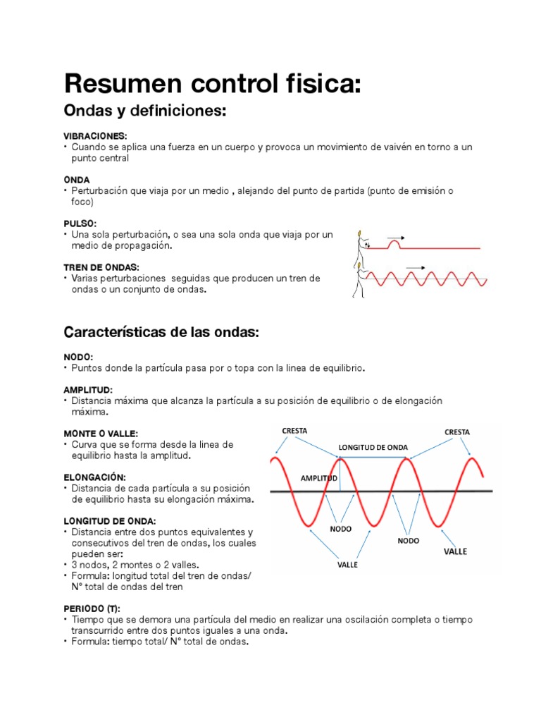 Resumen Control 2 Fisica - Ondas | PDF | Ligero | Olas