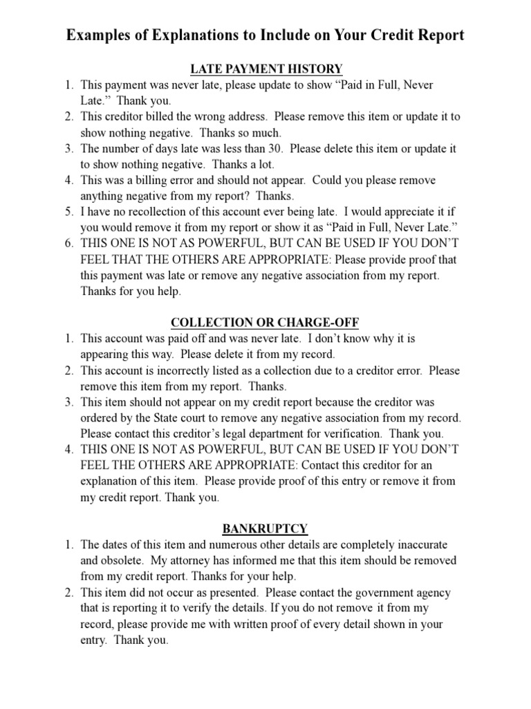 Credit Repair Explanations | PDF | Credit History | Credit