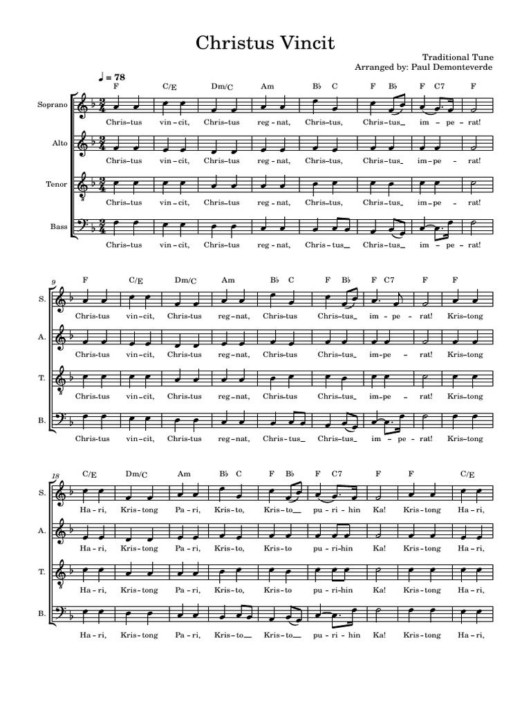 Christus Vincit | PDF | Pitch (Music) | Elements Of Music