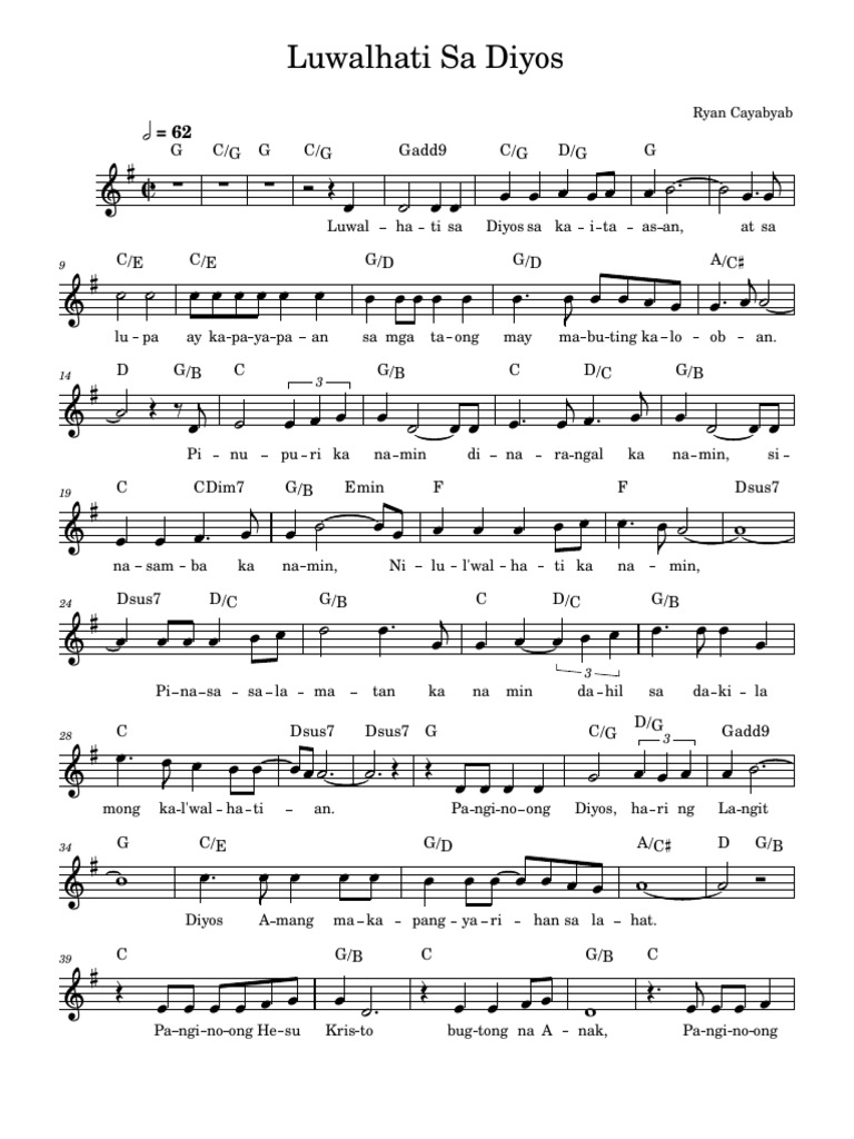Luwalhati Sa Diyos (Lead Sheet) | PDF