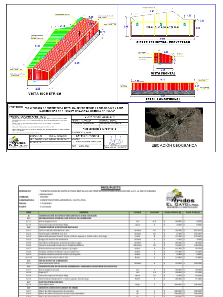 Estructura Metálica Protección Socavón | PDF | Ingeniero civil | Ingeniería de Edificación