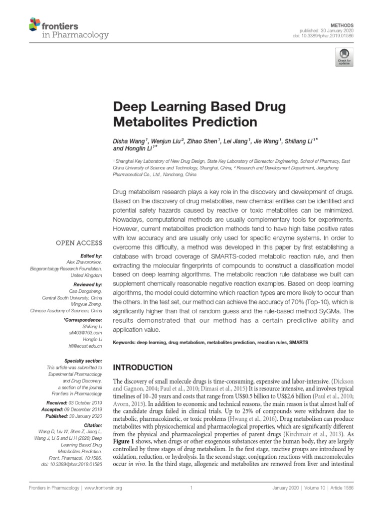 Deep Learning Based Drug Metabolites Prediction | PDF | Drug Metabolism ...