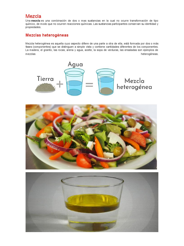 Ejemplo De Mezcla Heterogenea
