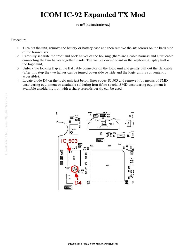 Icom Ic-92 Expanded TX Mod | Download Free PDF | Soldering ...