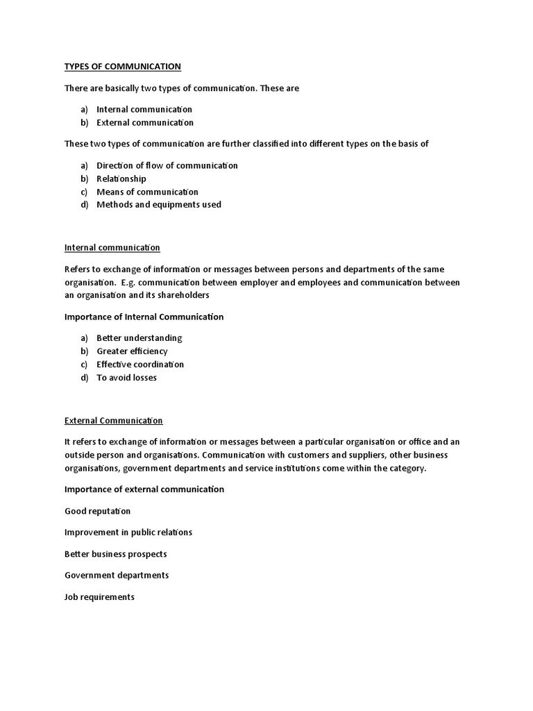 Topic 2 Types of Communication | PDF | Communication | Psychological ...