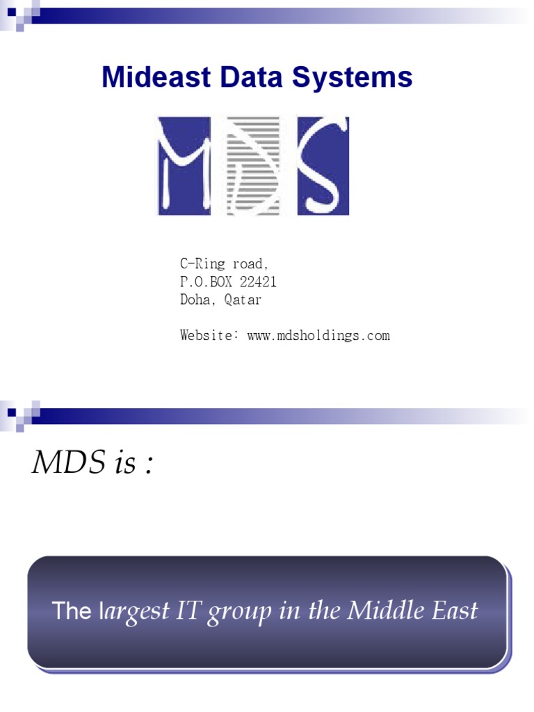 Mds Company Presentation | PDF | Qatar | Information Technology