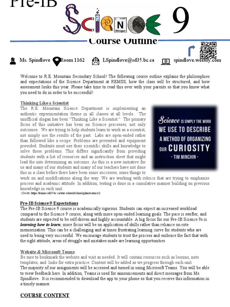 Preib SC 9 Course Outline 2021 | PDF | Curriculum | Educational Assessment