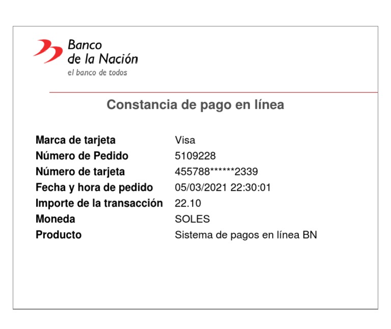 Constancia de Pago | PDF