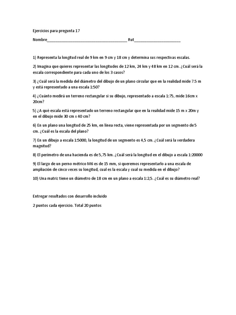 Ejercicios para Pregunta 17 | PDF