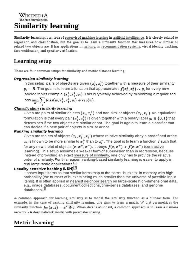 Similarity Learning | PDF | Applied Mathematics | Machine Learning