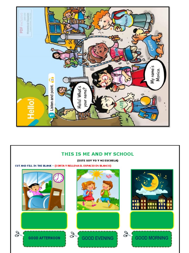 Ficha1 - 1° y 2° - This Is Me and My School | PDF