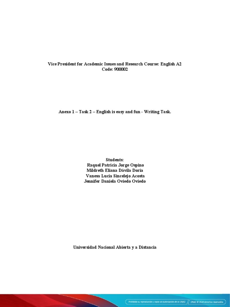 Task 2 - Ingles A2 | PDF