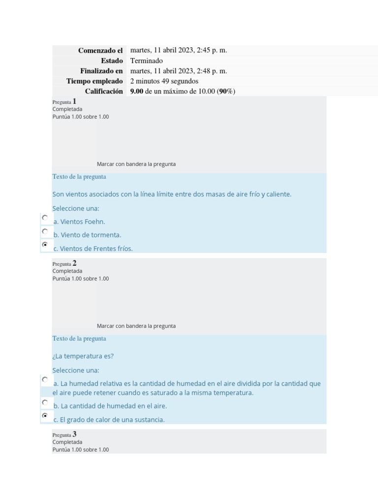 Evaluacion - Unidad 2C Tiempo Atmosférico | PDF | Herida | Temperatura