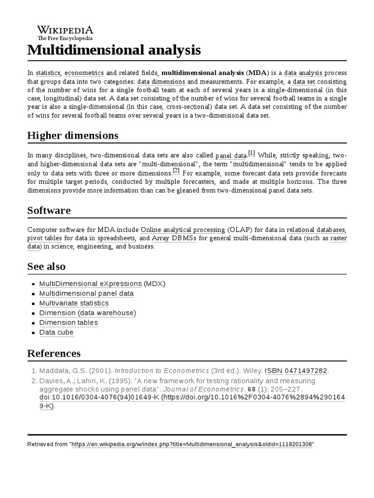 Multidimensional Analysis | PDF