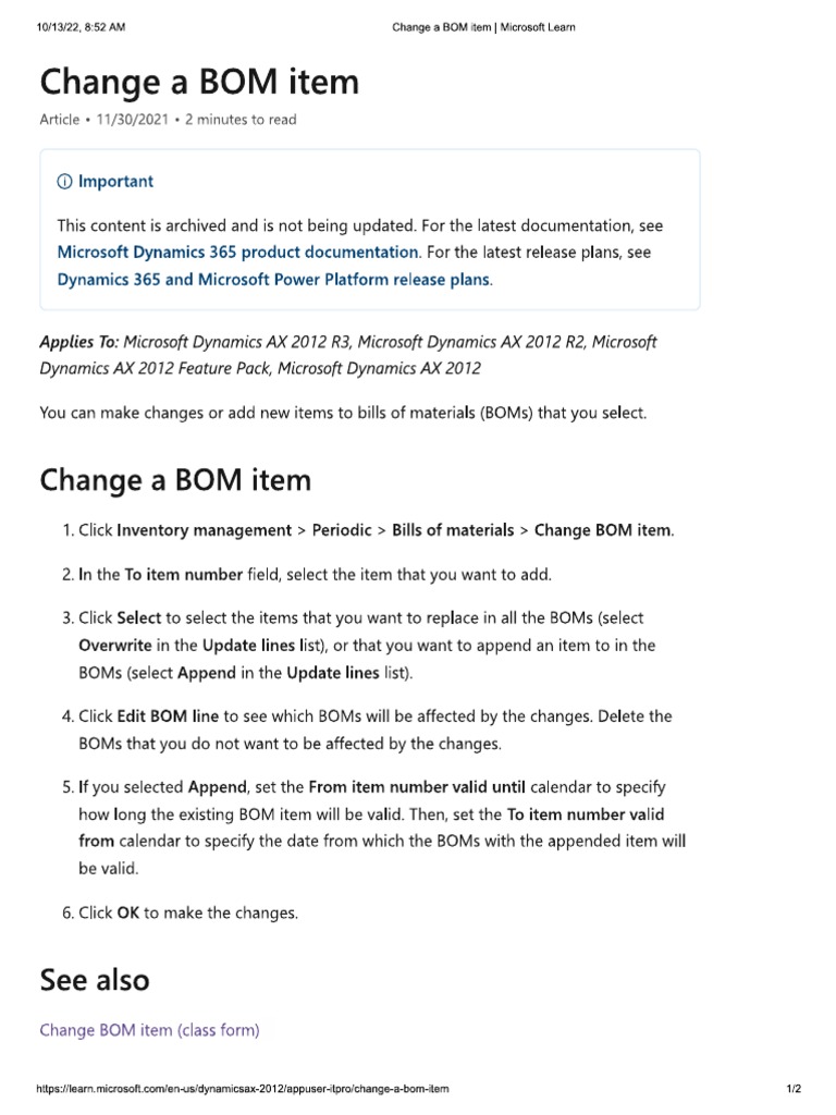 Change Bom Items | PDF