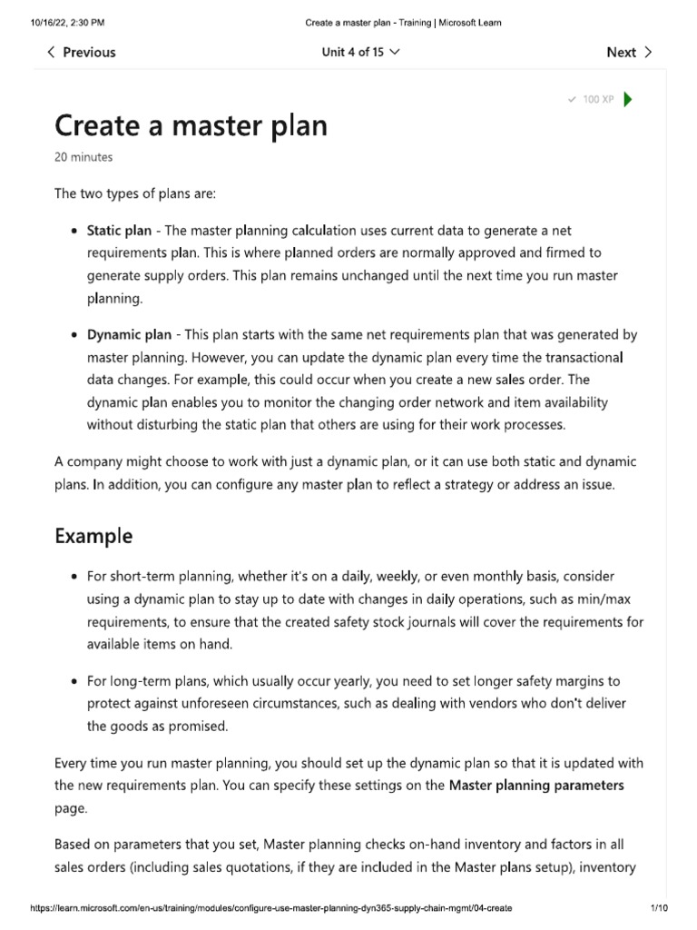 Create A Master Plan | PDF