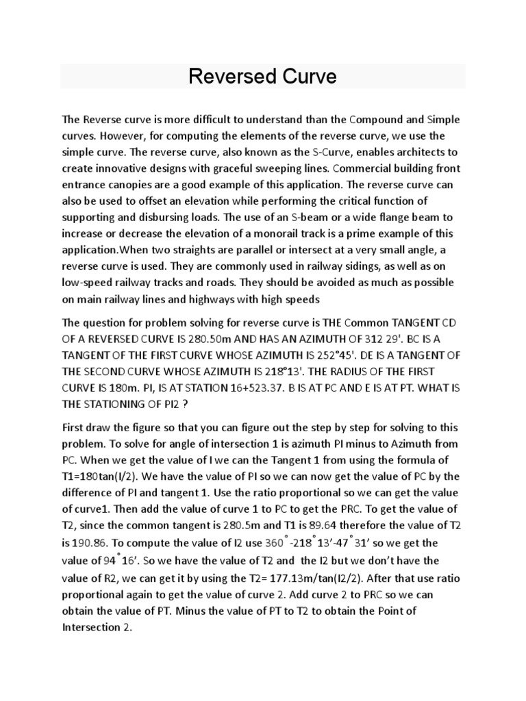Reversed Curve | PDF