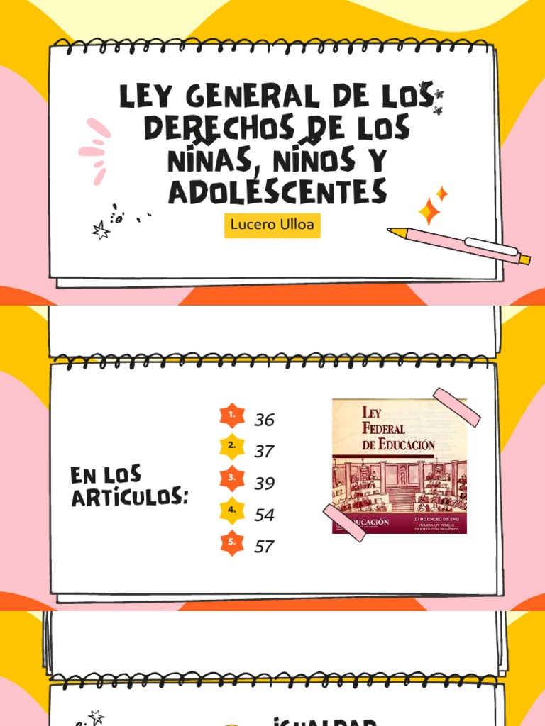 Ley General de Los Derechos de Los Niñas, Niños y Adolescentes | PDF