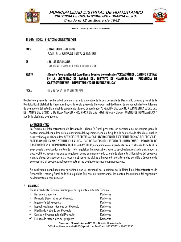 Informe de Aprobacion de Expediente Tantas | PDF | Presupuesto ... Informe de Aprobacion de Expediente Tantas | PDF | Presupuesto ...