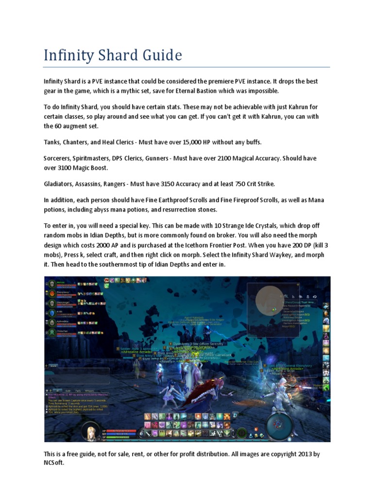 Aion Infinity Shard Guide | PDF