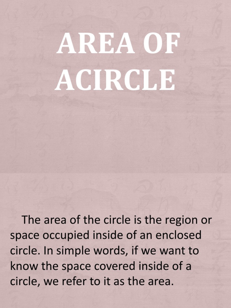 Area of a Circle Explained | PDF | Teaching Methods & Materials