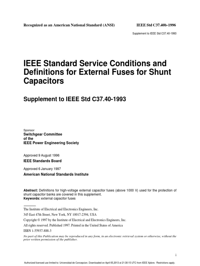 IEEE STD C37.40b-1996 | PDF | Fuse (Electrical) | Capacitor
