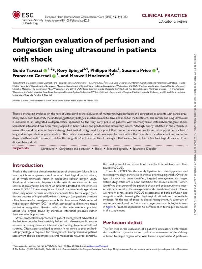 Multiorgan Evaluation of Perfusion and Congestion Using Ultrasound ...