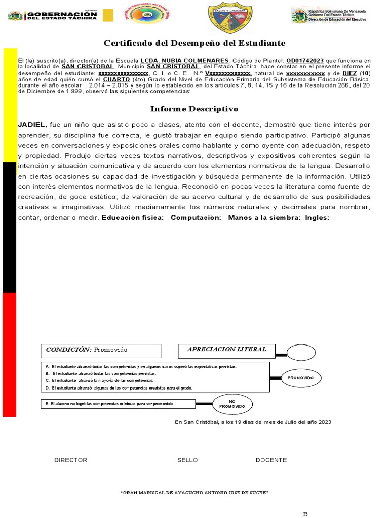 Informes Descriptivo Final 2022-2023 | PDF | Educación primaria