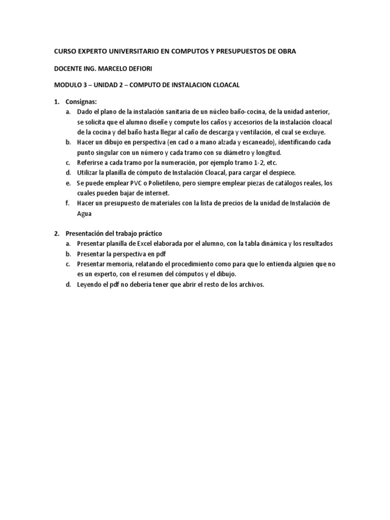 TP M3 U2 - TP Inst Cloacal | PDF | Tecnología