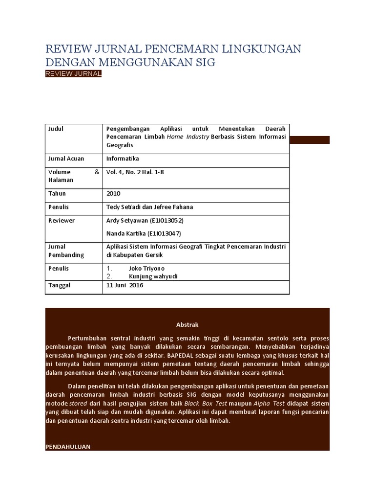 Review Jurnal | PDF | Teknologi & Rekayasa