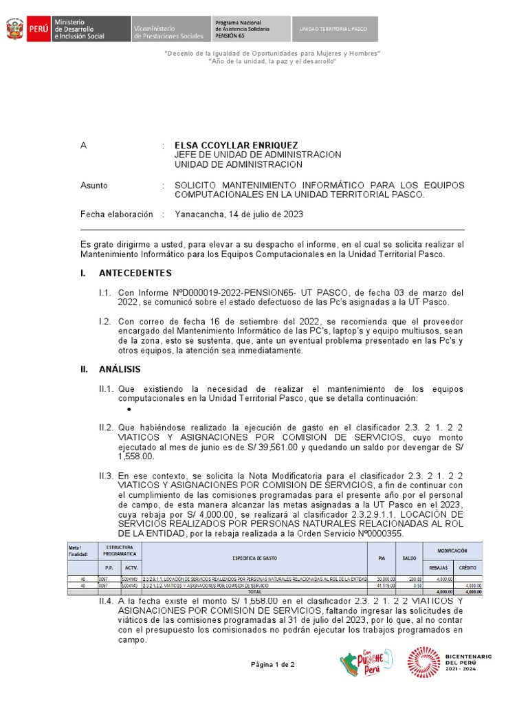 Informe-Mantenimiento de PC | PDF