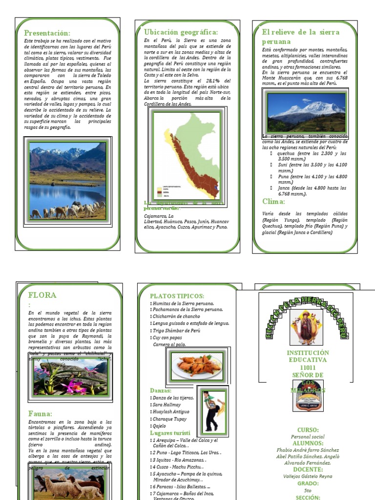 Triptico de La Sierra Compress | PDF | Andes | Perú