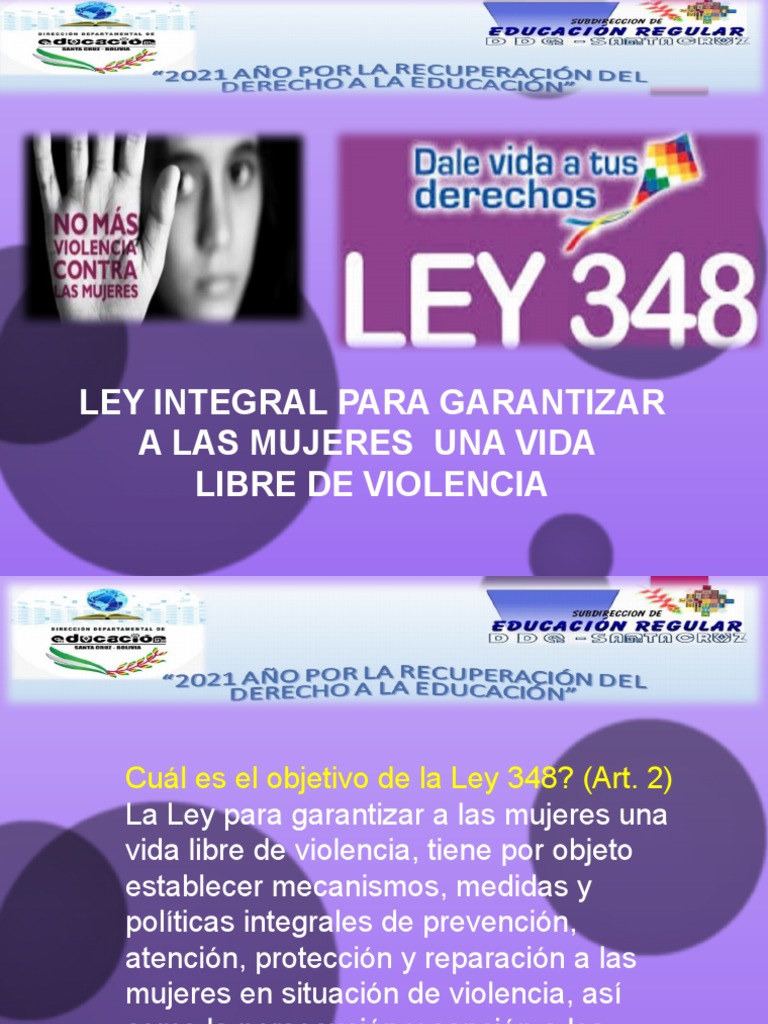 Ley 348 Contra La Violencia Mujer Terminado (Ok | PDF | La violencia contra las mujeres ...