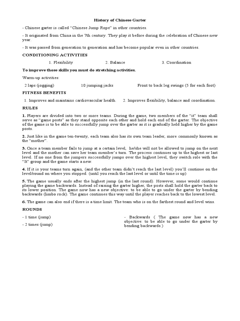 Chinese Garter | PDF