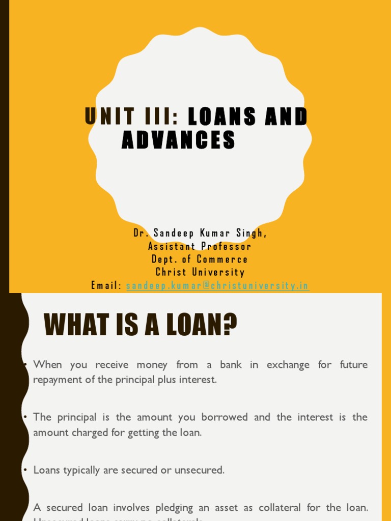 PBI - Unit 3-Loans and Advances | PDF | Loans | Line Of Credit