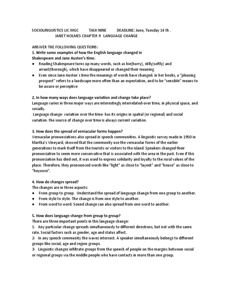 LANGUAGE CHANGE Sociolinguistic | PDF | Linguistics | Human Communication