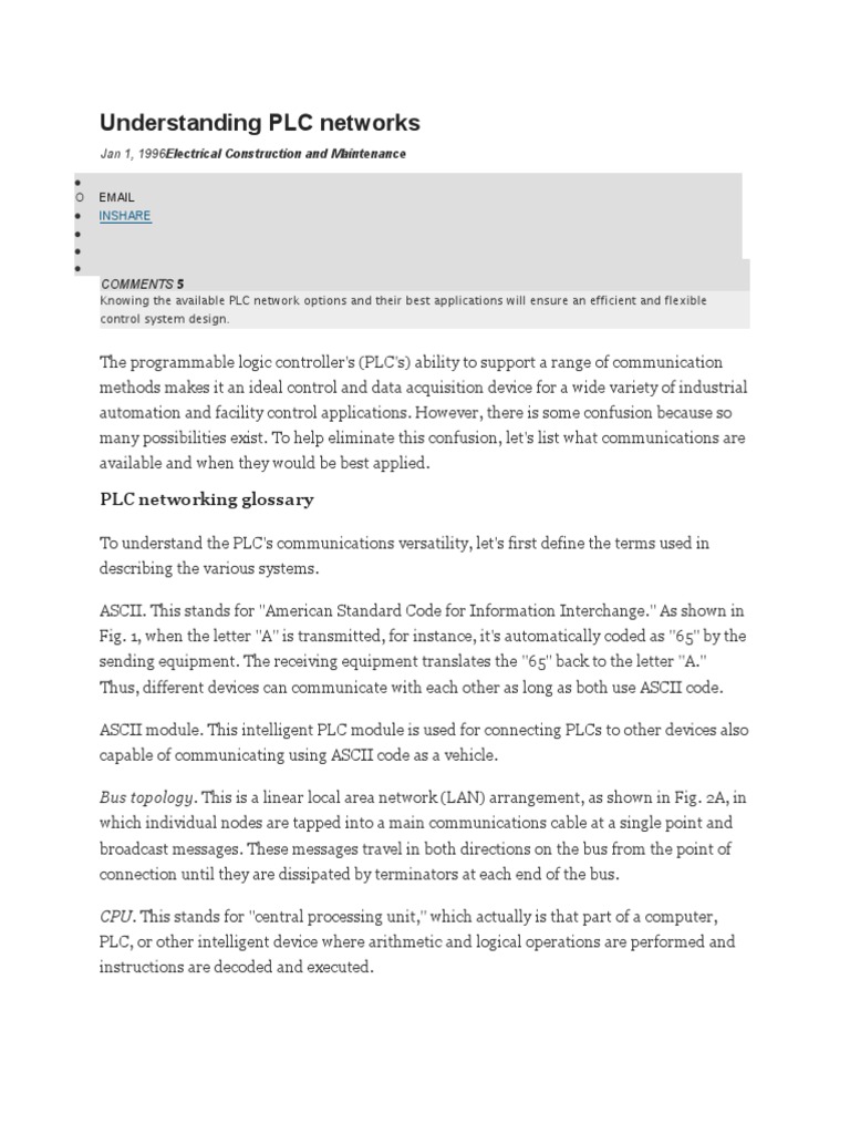 PLC Networks | PDF | Programmable Logic Controller | Computer Network