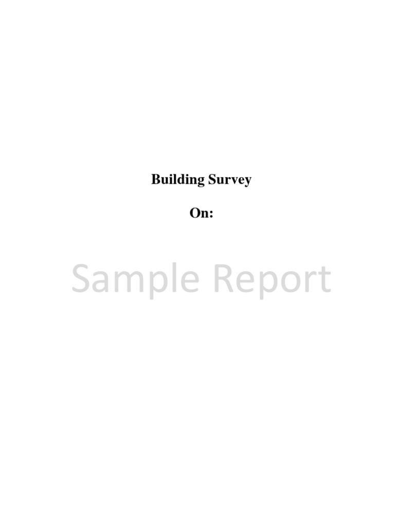 Sample Report: Building Survey On | PDF | Roof | Basement