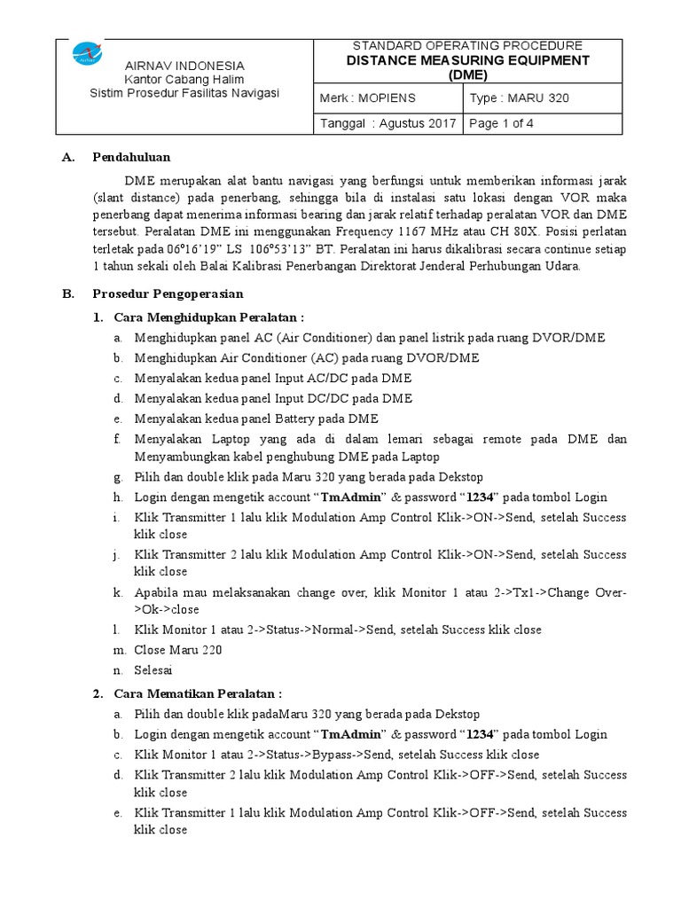 SOP DME DVOR Oke | PDF