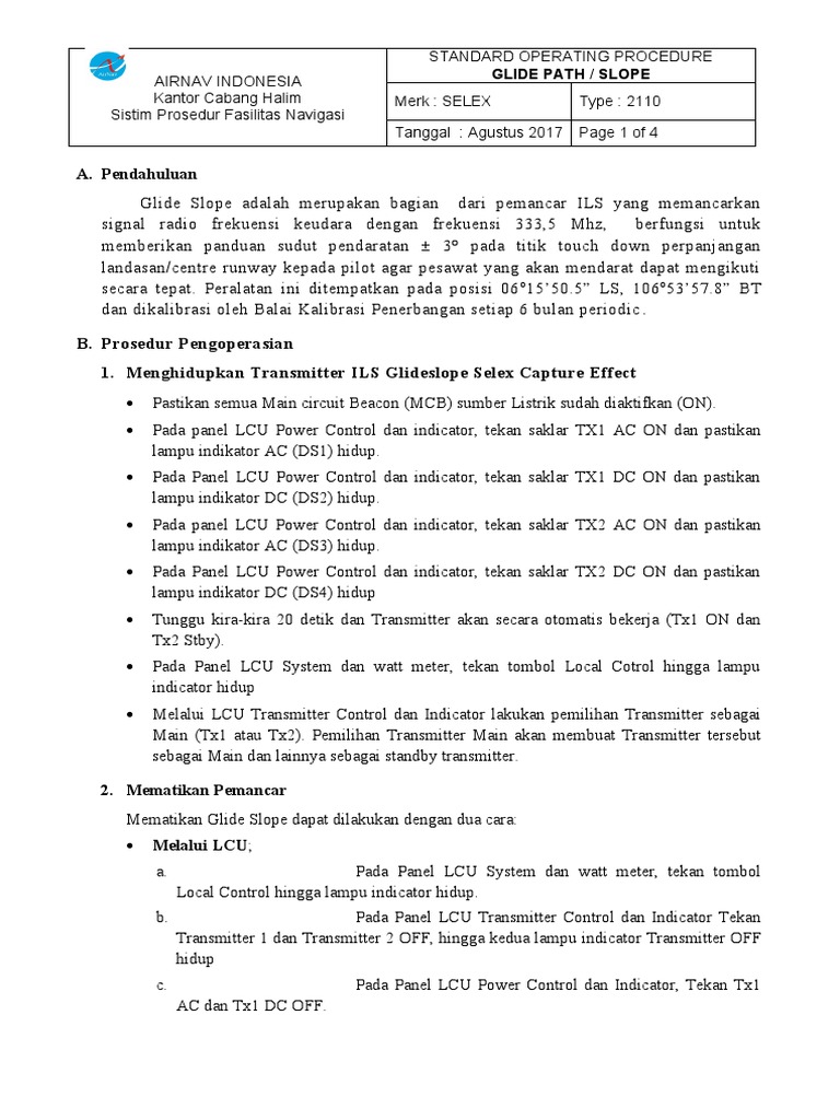SOP Glide Slope Oke | PDF