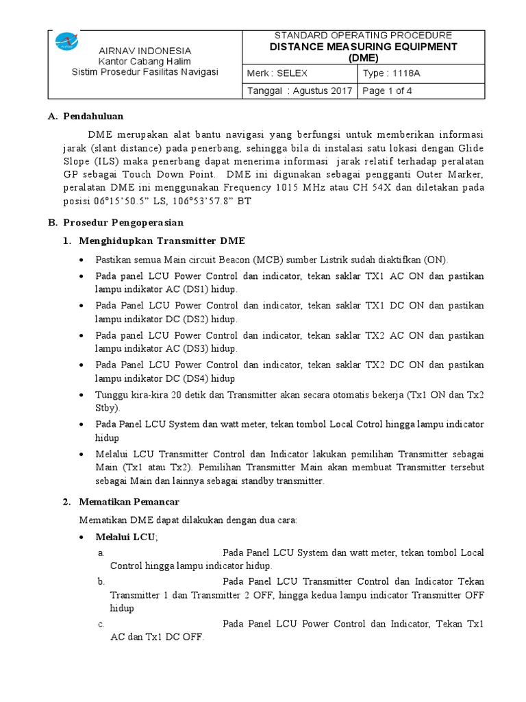 Sop T-Dme | PDF | Teknologi & Rekayasa