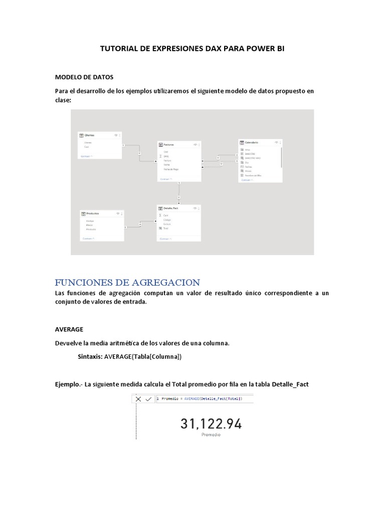 Tutorial DAX para Power BI: Funciones Clave | PDF | Función ...