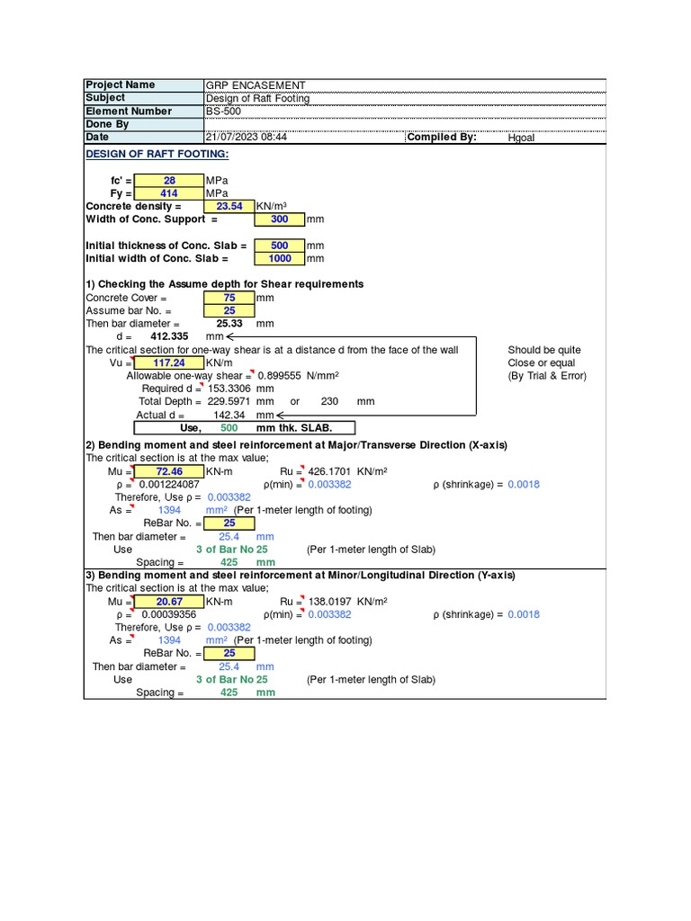 Raft Footing Design Specifications | PDF | Technology & Engineering