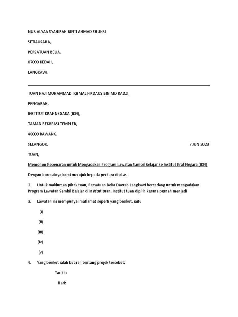 KK BM Surat Kiriman Rasmi | PDF