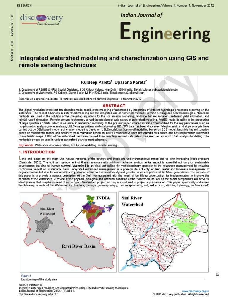 Integrated Watershed Modeling And Charac Pdf Drainage Basin Stream