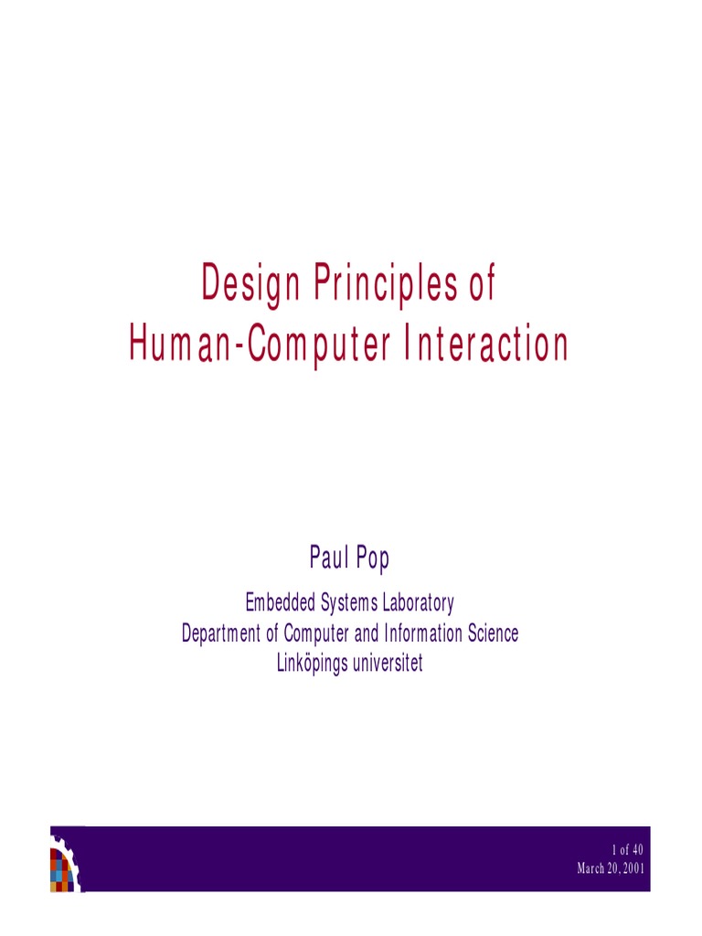 Design Principles of Human Computer Interface (HCI) | PDF | Human ... Design Principles of Human Computer Interface (HCI) | PDF | Human ...